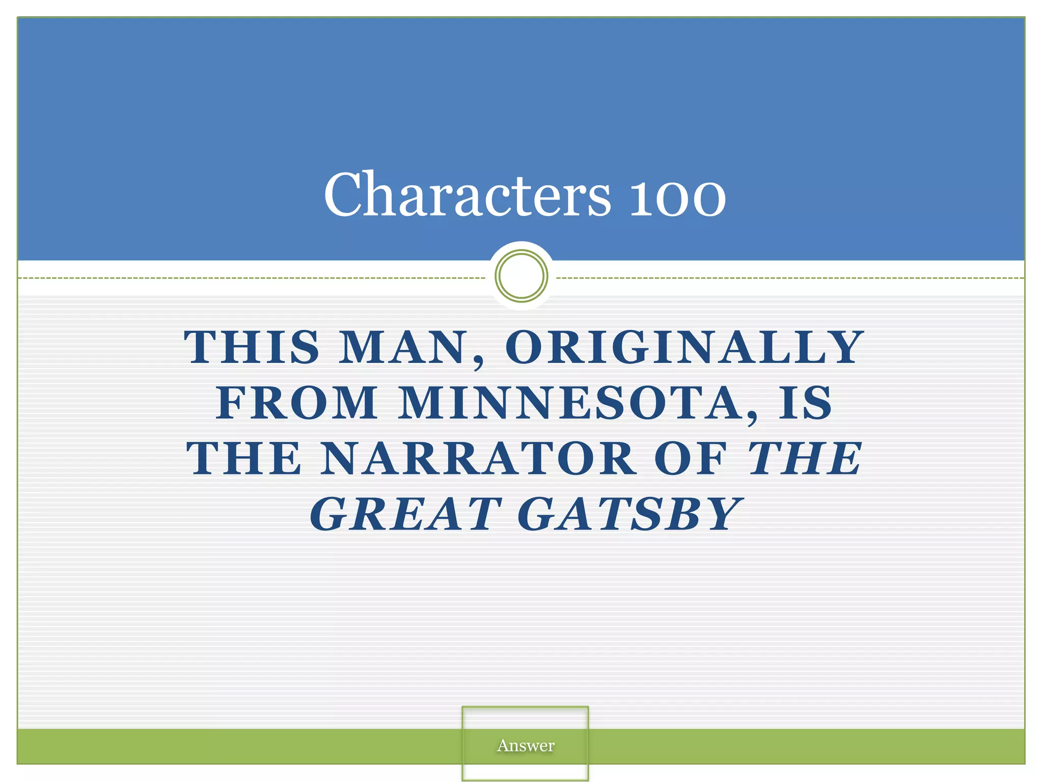 Gatsby jeopardy | PPT