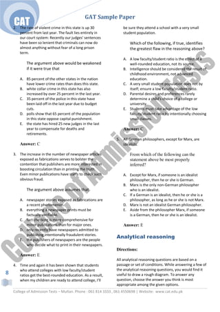 GAT NTS SAMPLE PAPERS MATERIAL PART 7 | PDF