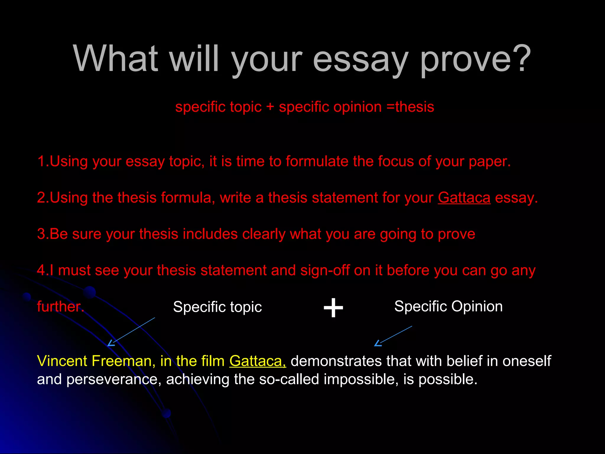 Gattaca Essay Writing Power Point | PPT