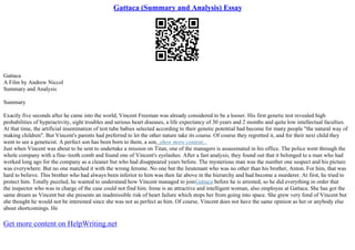 Gattaca (Summary And Analysis) Essay | PPT