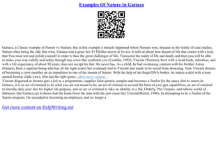 Gattaca (Summary And Analysis) Essay | PPT