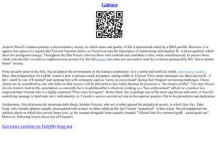 Gattaca (Summary And Analysis) Essay | PPT