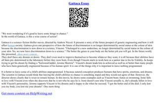 Gattaca (Summary And Analysis) Essay | PPT