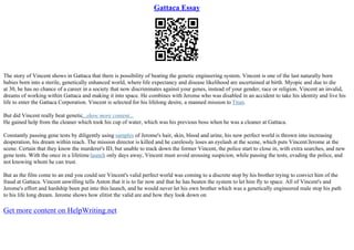 Gattaca (Summary And Analysis) Essay | PPT