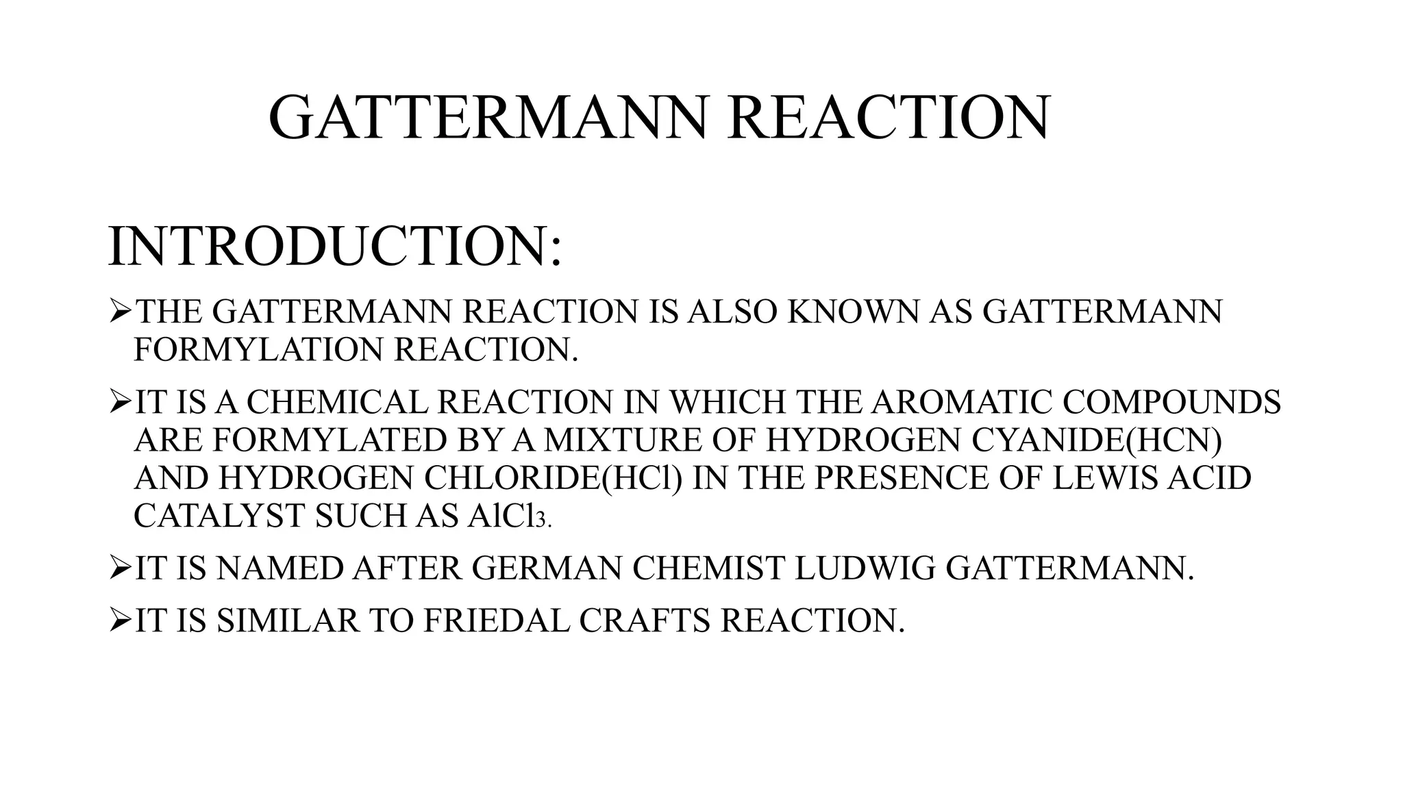 Gattermann reaction | PPTX