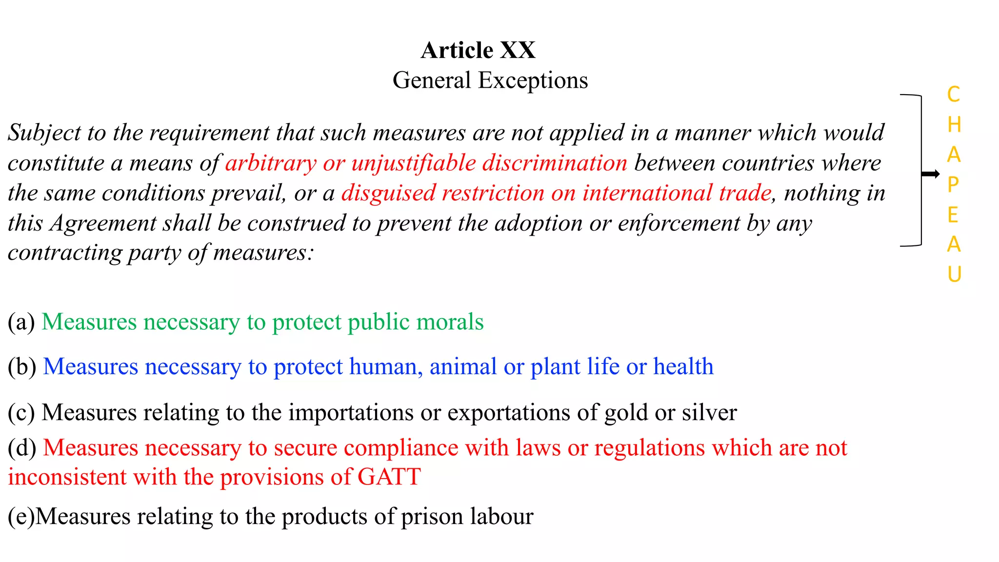 Gatt General Exceptions | PDF