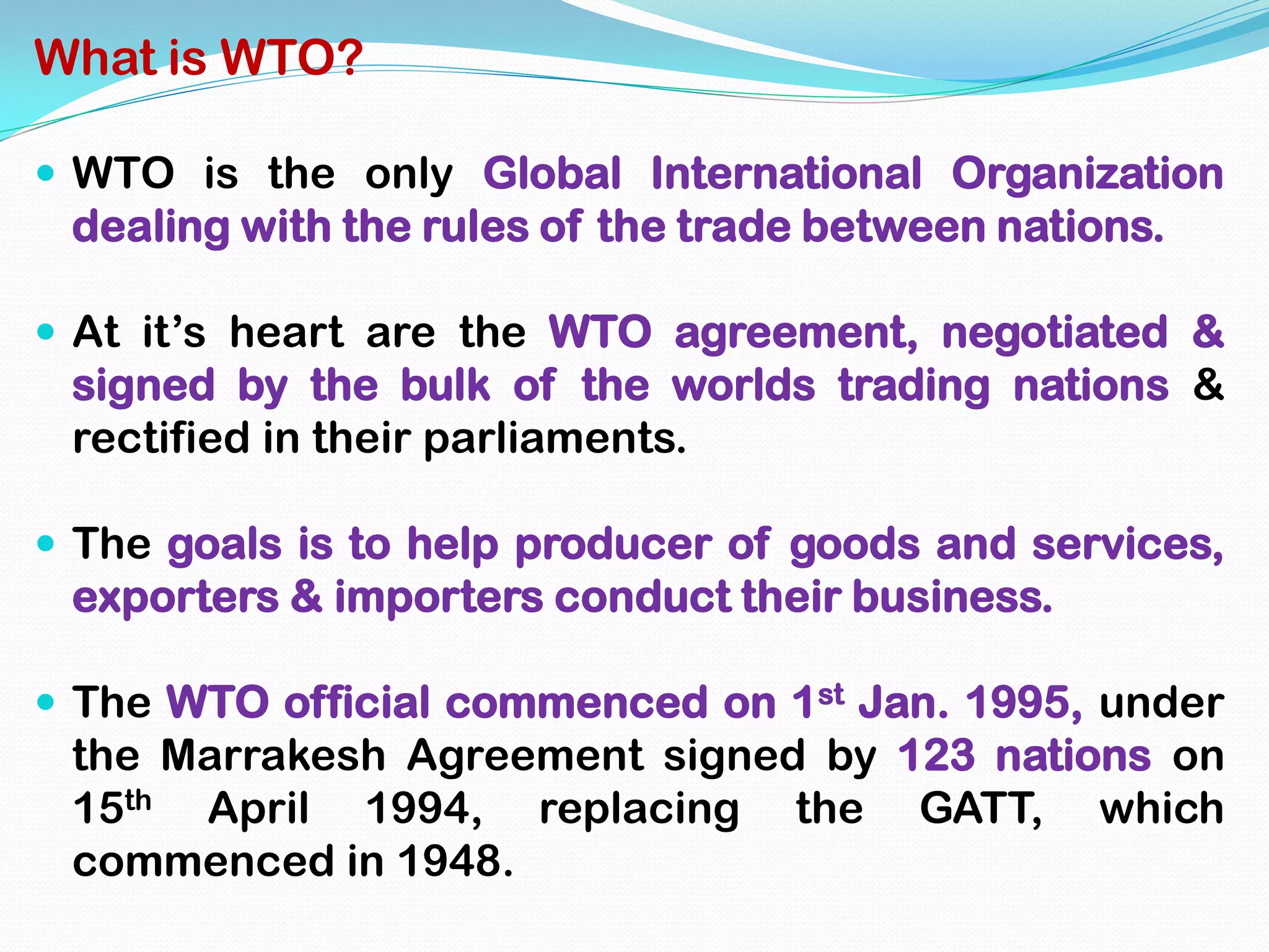 World Trade Organization (WTO) | PPT | Free Download