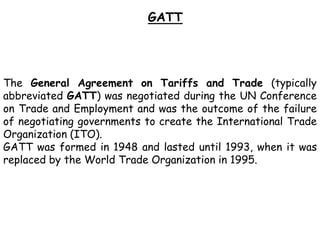GATT & WTO - Their Impact on India | PPSX