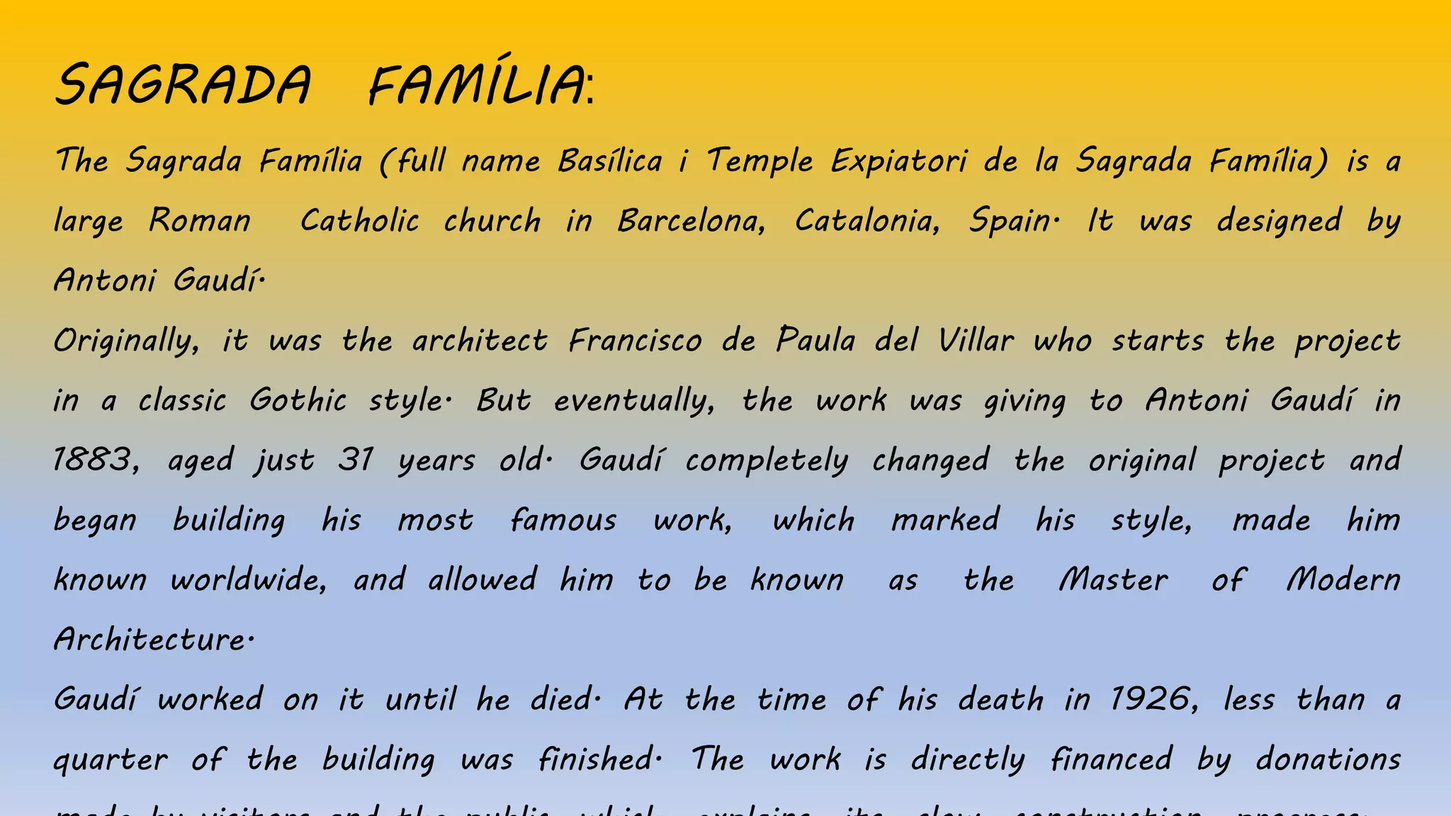 Gaudi's crafts and history (Spanish team) | PPTX