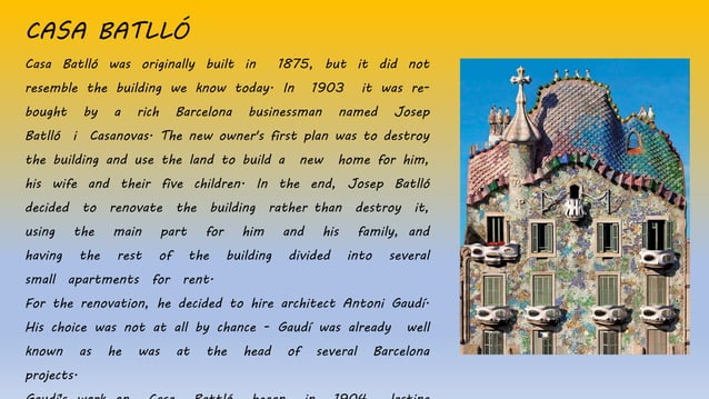 Gaudi's crafts and history (Spanish team) | PPT