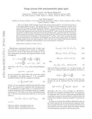 Gauge Systems With Noncommutative Phase Space | PDF | Physics | Science