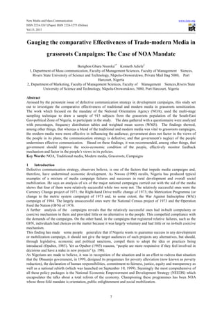 Gauging the comparative effectiveness of trado modern media in ...