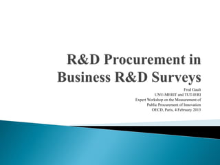 OECD expert workshop on the measurement of public procurement of ...