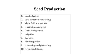 seed production technology in millets(finger millet) | PPTX