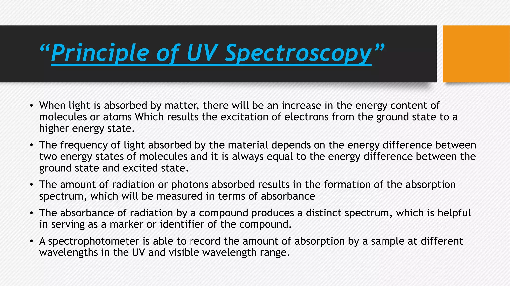 Ultra-violet spectroscopy and it's principle | PPT