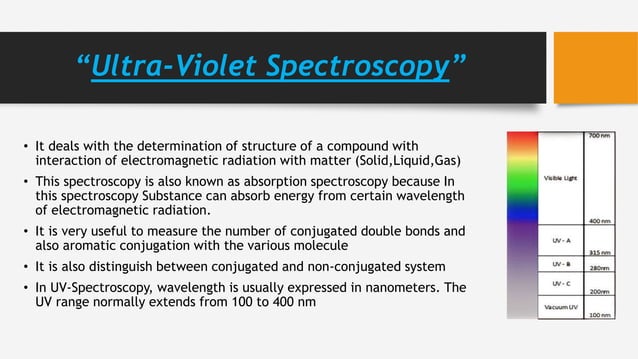 Ultra-violet spectroscopy and it's principle | PPT