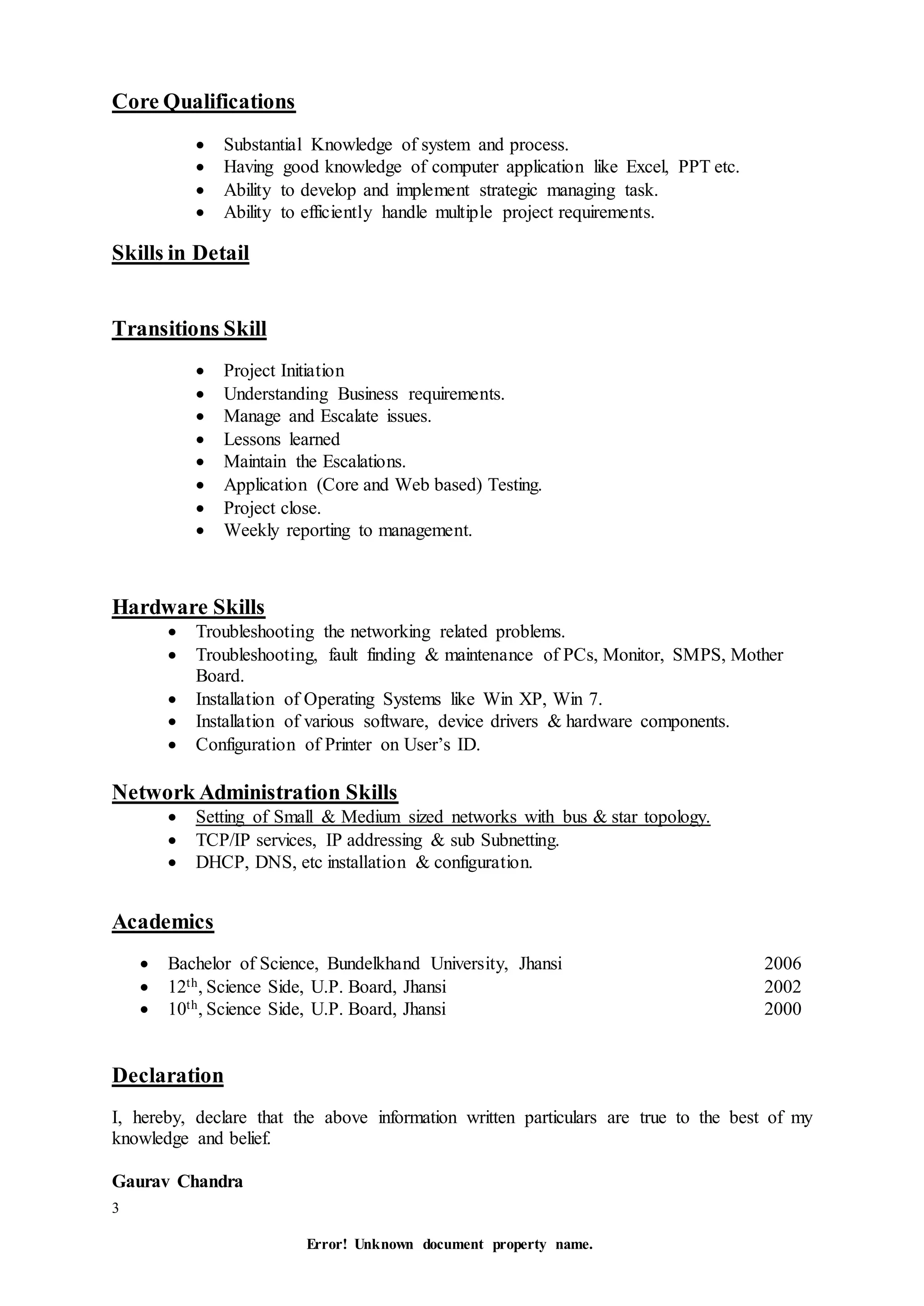 Gaurav chandra resume | PDF