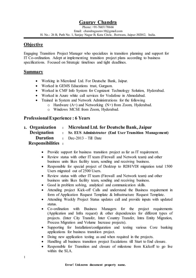 Gaurav chandra resume | PDF
