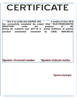 physics investigatory project for class 12th students | PDF