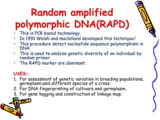 molecular marker and their types by gaurav | PPT