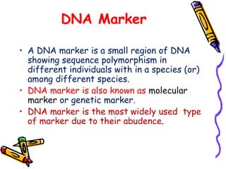 molecular marker and their types by gaurav | PPT