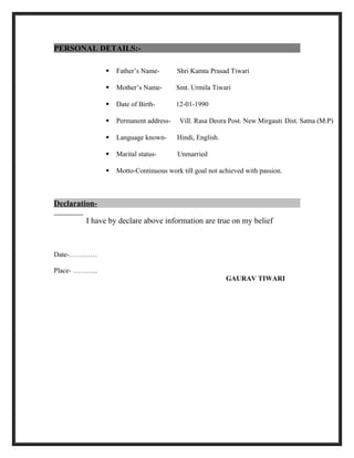 Gaurav resume | PDF