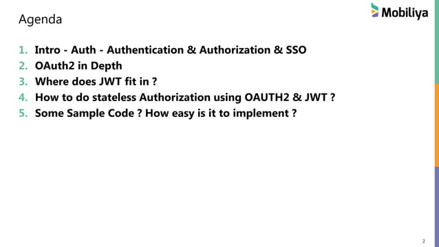 Stateless Auth Using Oauth2 And Jwt Ppt