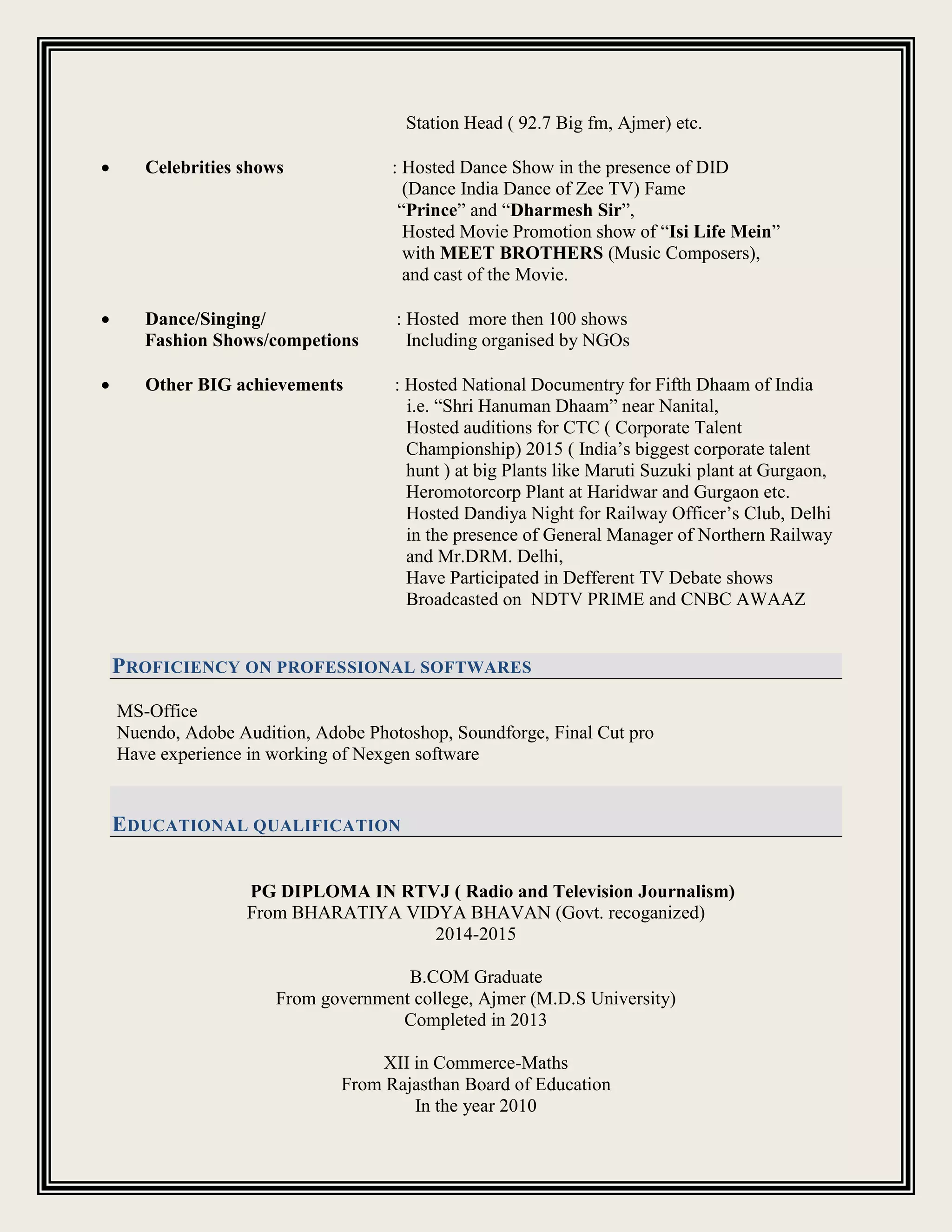 Anchor Gaurav Resume | PDF