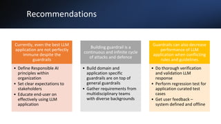 Gaurdrails for LLM applications | PPTX