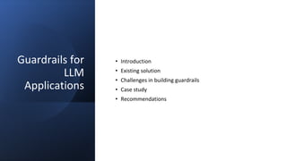 Gaurdrails for LLM applications | PPTX