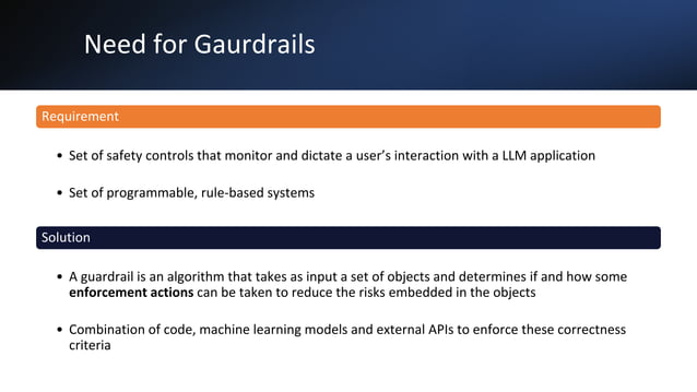 Gaurdrails for LLM applications | PPTX | Computing | Technology & Computing