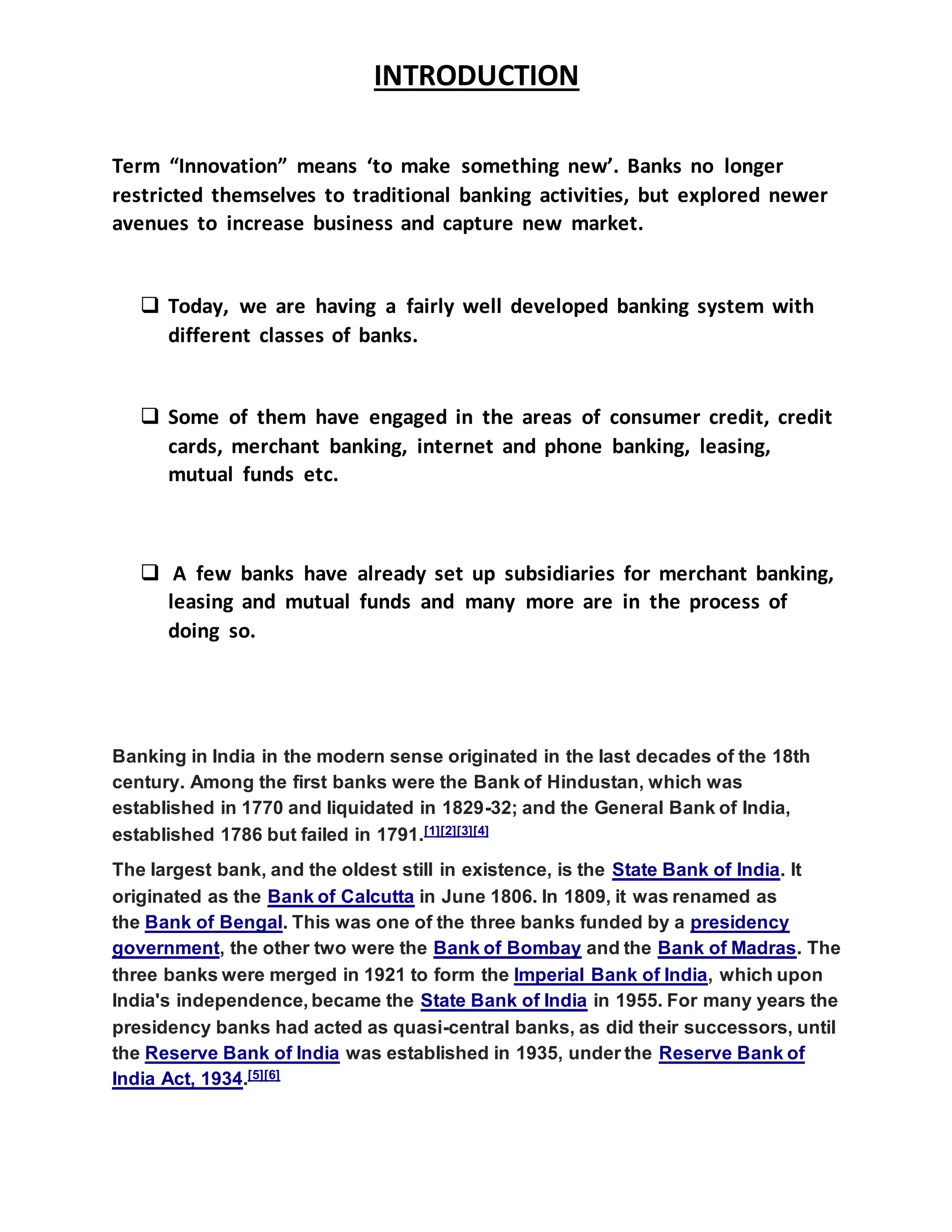 banking introduction | DOCX