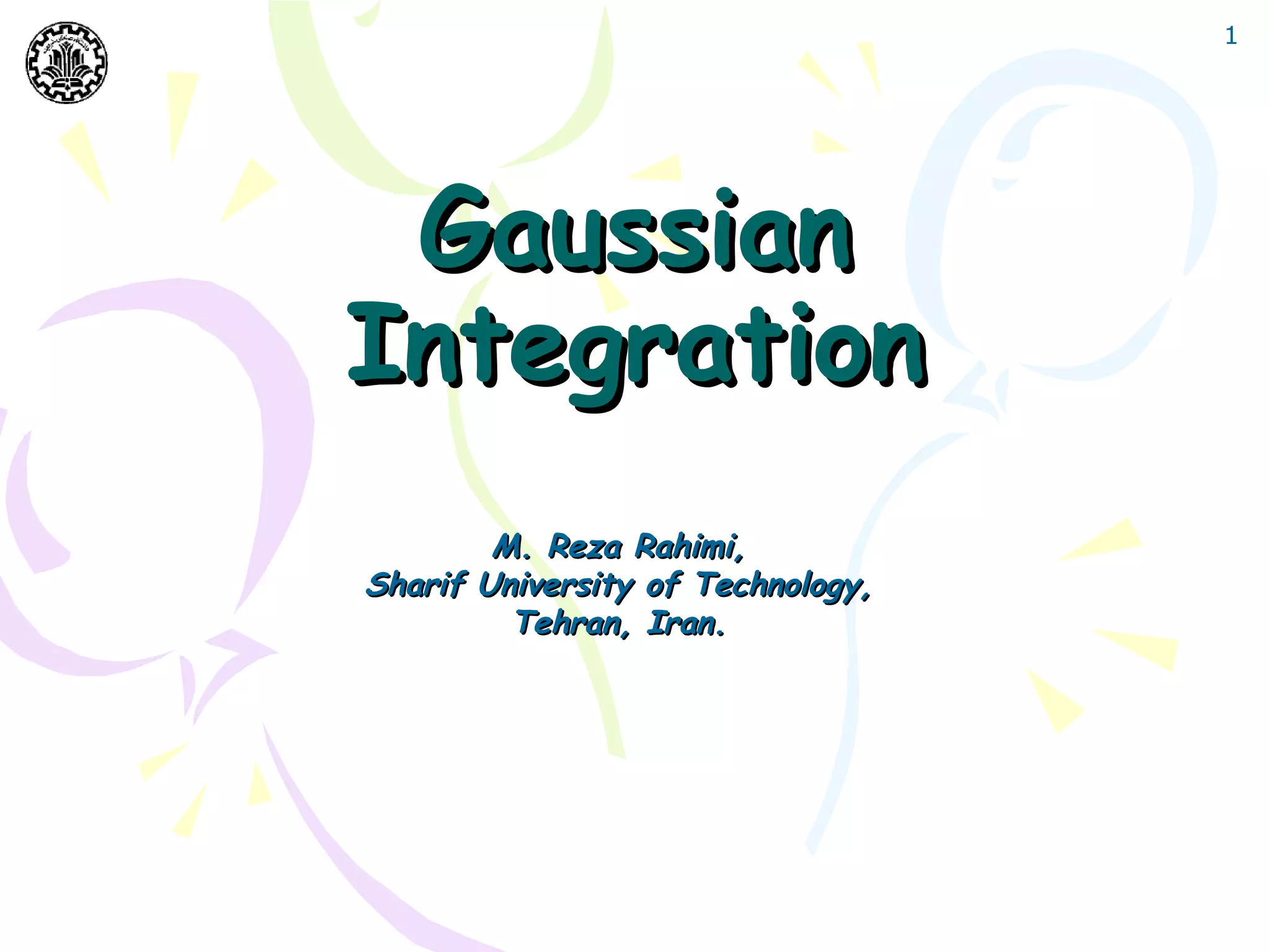 Gaussian Integration Ppt