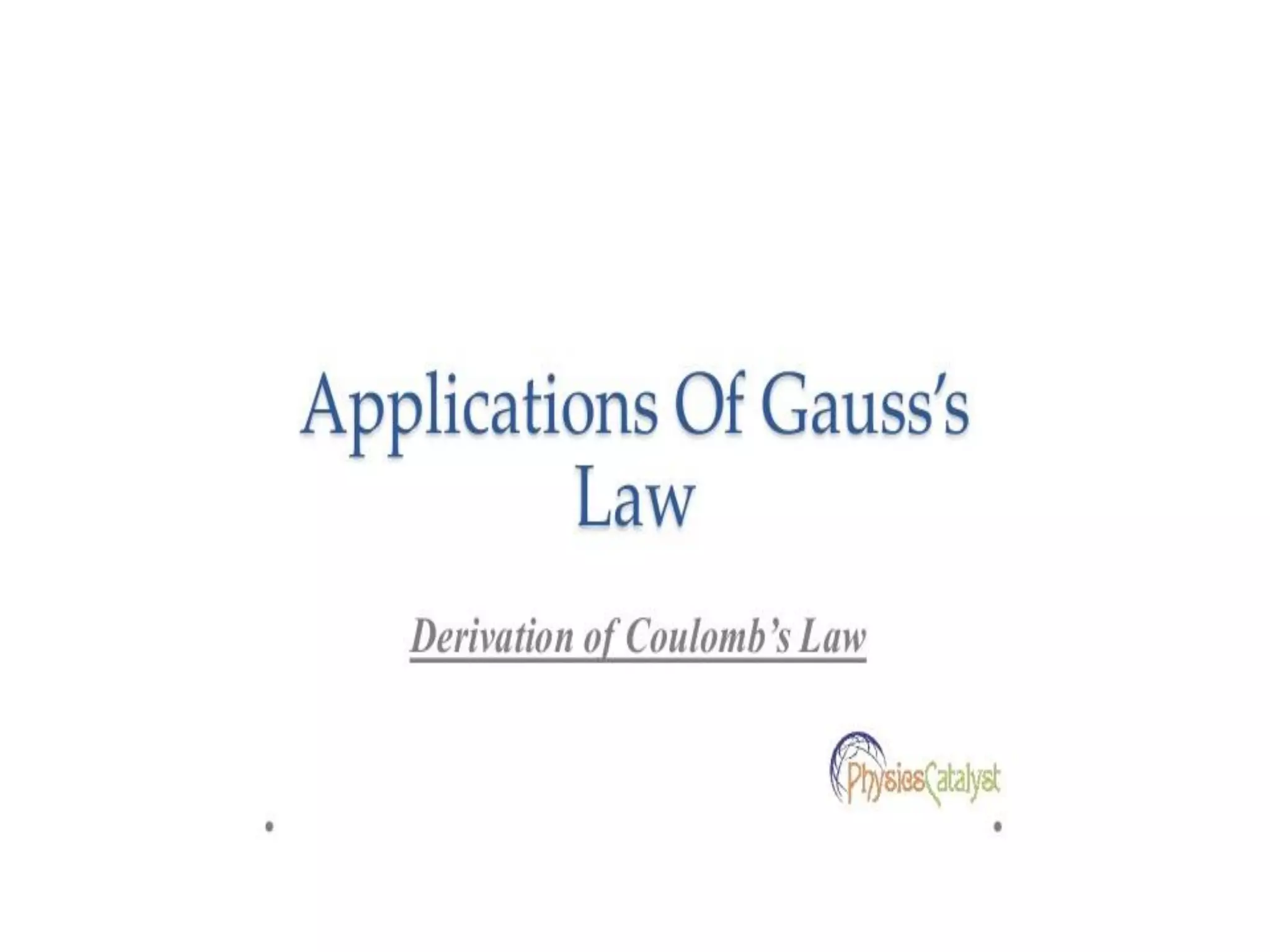 Application of Gauss's law | PDF