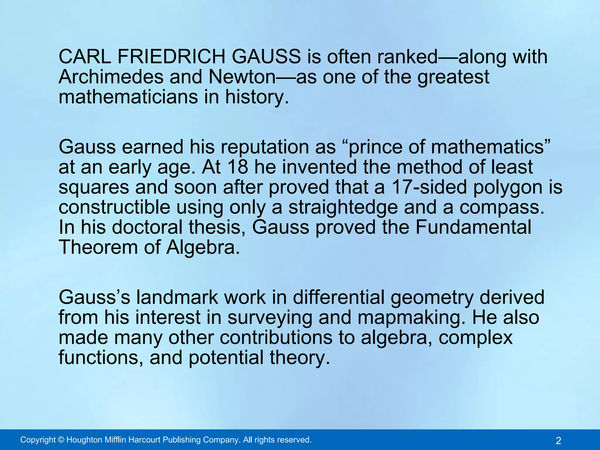 Gauss | PPT
