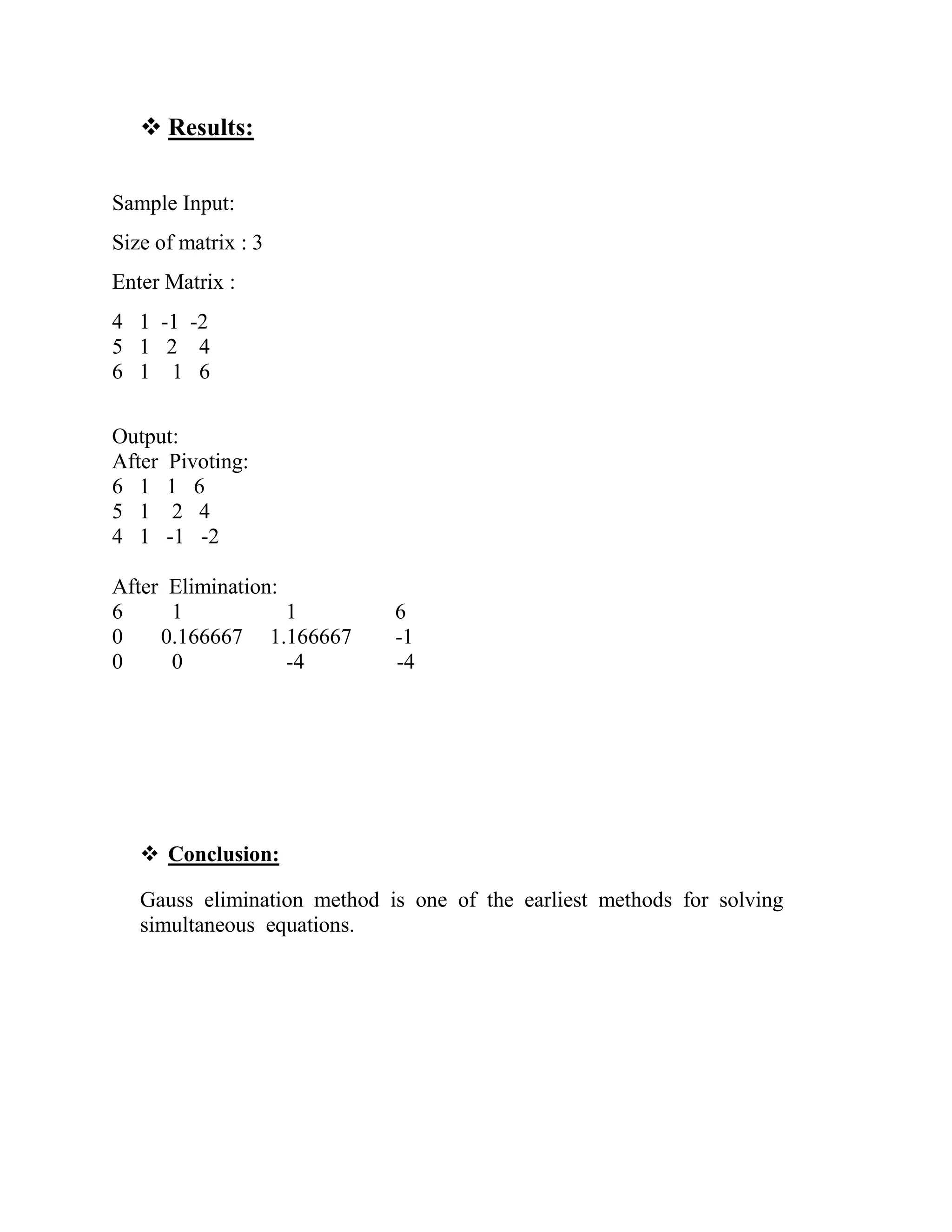 Gauss Elimination Method With Partial Pivoting | PDF