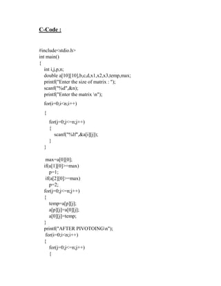 Gauss Elimination Method With Partial Pivoting | PDF