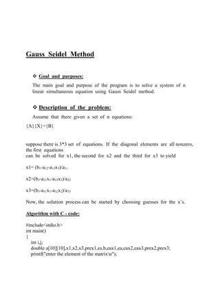 Gauss Elimination Method With Partial Pivoting | PDF