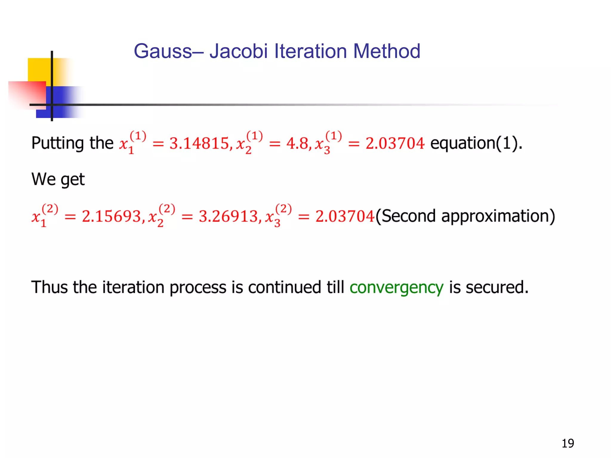 Numerical Methods Iterative Methodsindirect Method Ppt