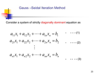 NUMERICAL METHODS -Iterative methods(indirect method) | PPT