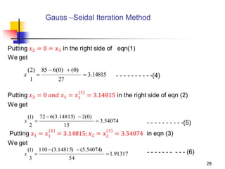 NUMERICAL METHODS -Iterative methods(indirect method) | PPT