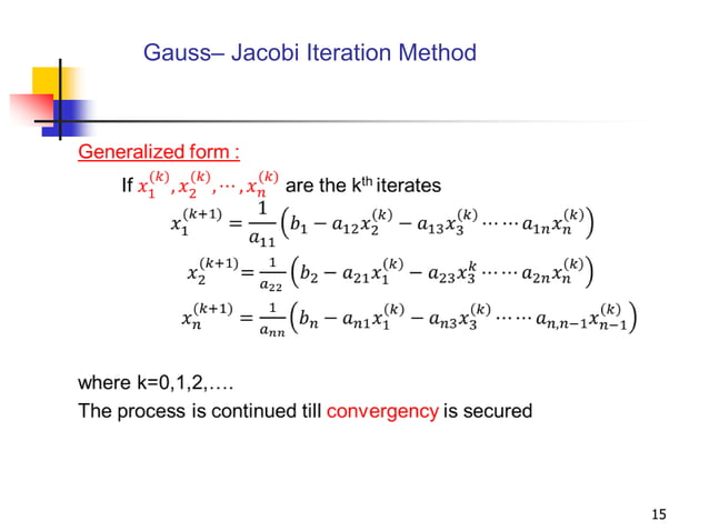 NUMERICAL METHODS -Iterative methods(indirect method)