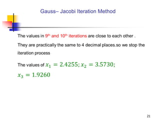 NUMERICAL METHODS -Iterative methods(indirect method) | PPT