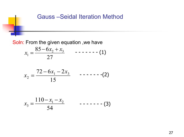 Numerical Methods Iterative Methodsindirect Method