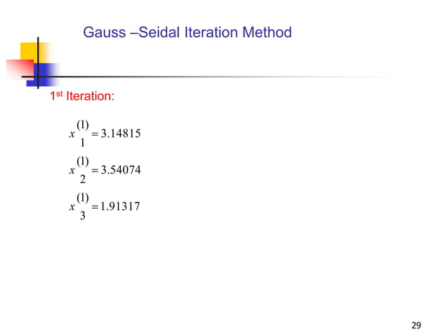 Numerical Methods Iterative Methodsindirect Method 
