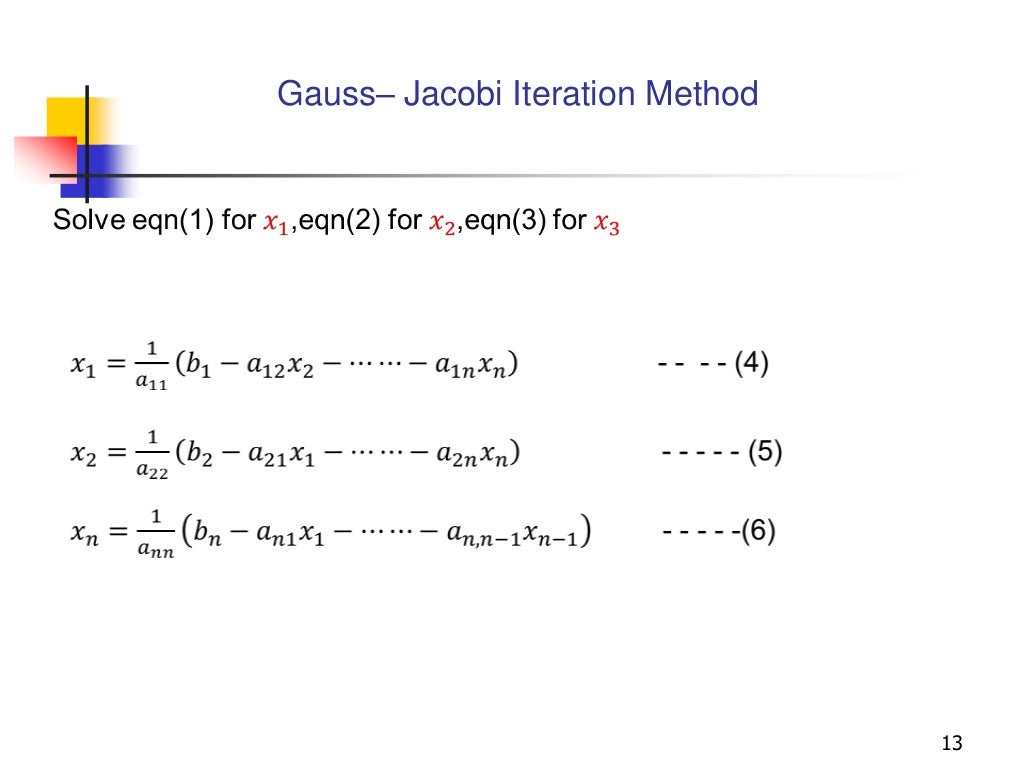 Numerical Methods Iterative Methods Indirect Method
