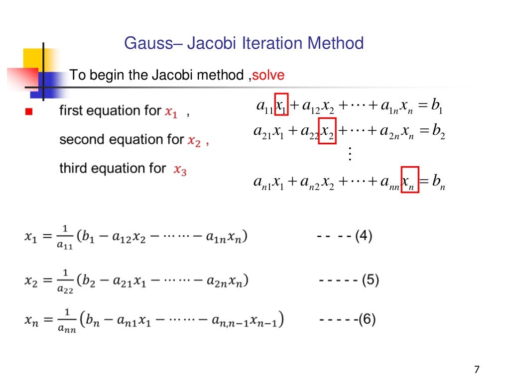 Numerical Methods Iterative Methods Indirect Method