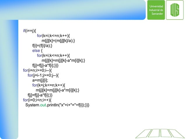 Gauss jordan | PPTX | Programming Languages | Computing