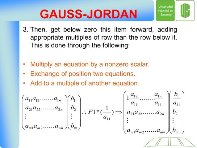Gauss jordan | PPTX | Programming Languages | Computing