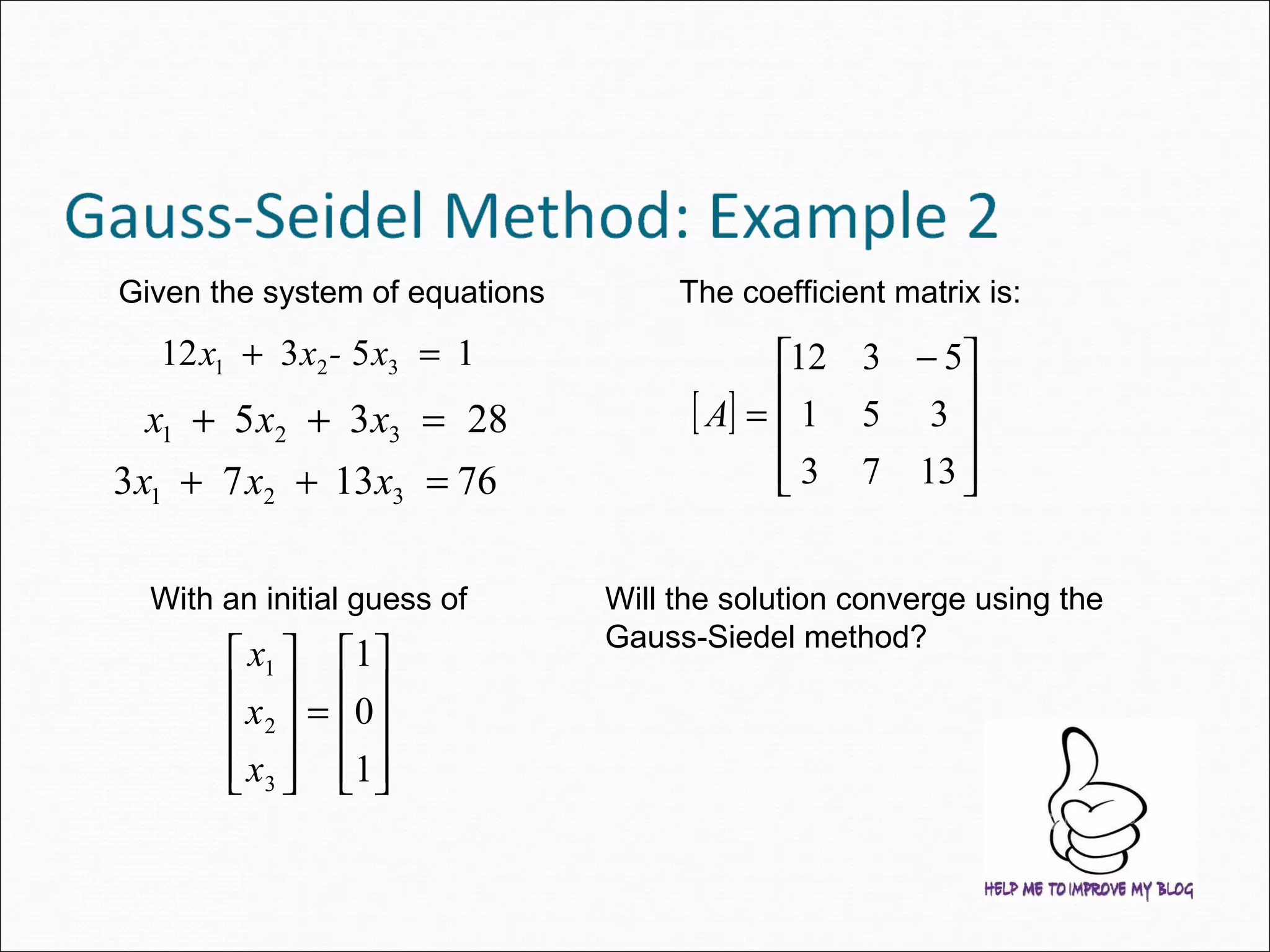 Gauss sediel | PPT